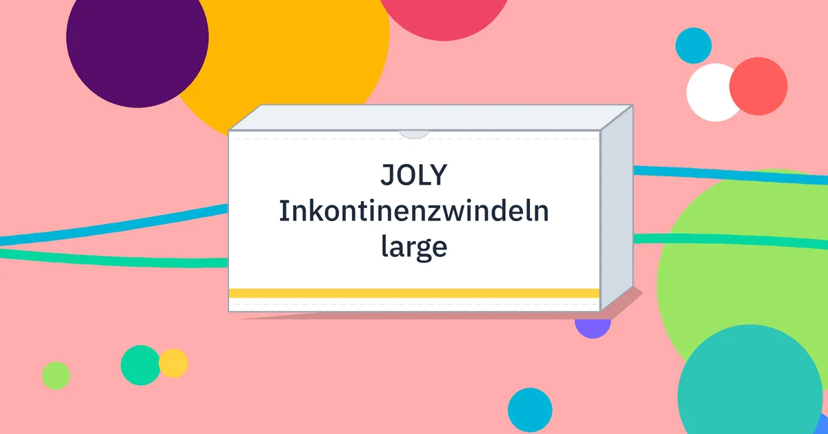 Symbolbild: Packung mit der Aufschrift JOLY Inkontinenzwindeln large (PZN 18202945) – Verfügbarkeit und Bezug in Apotheken in Frankfurt am Main