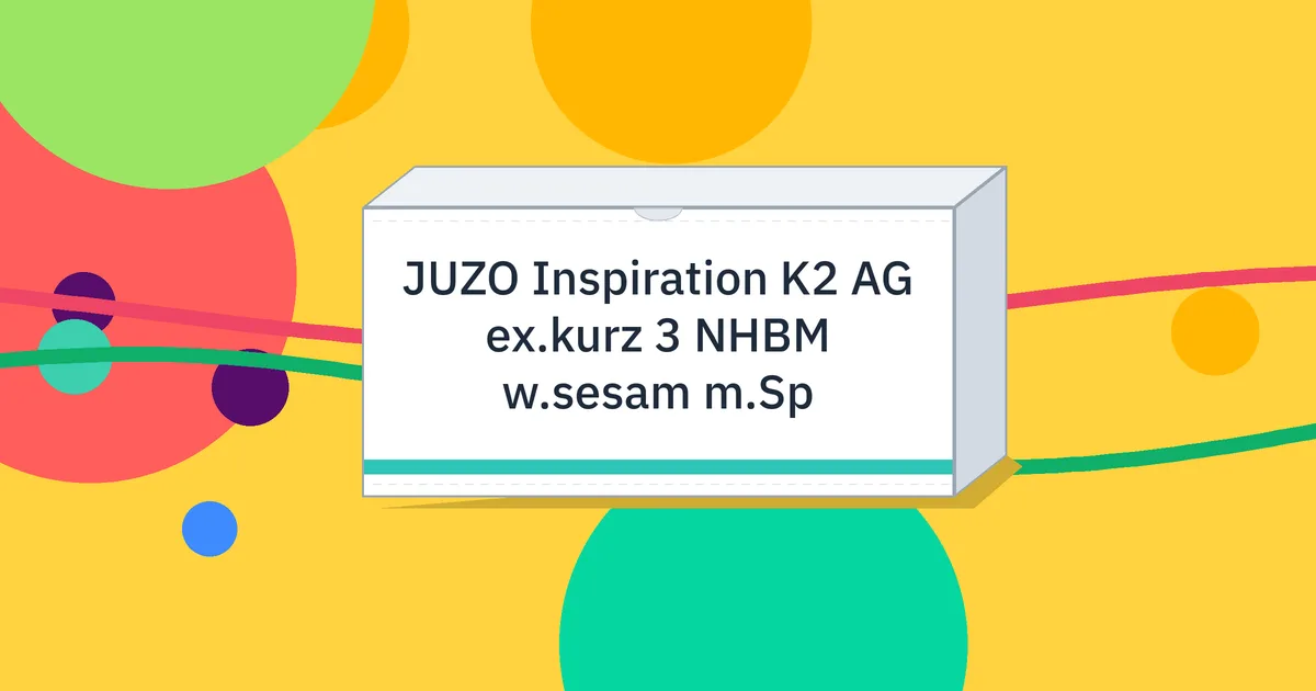 Symbolbild: Packung mit der Aufschrift JUZO Inspiration K2 AG ex.kurz 3 NHBM w.sesam m.Sp (PZN 14924854) – Verfügbarkeit und Bezug in Apotheken in Frankfurt am Main