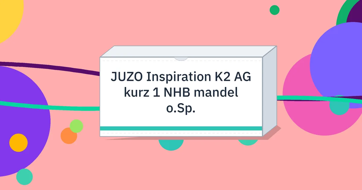 Symbolbild: Packung mit der Aufschrift JUZO Inspiration K2 AG kurz 1 NHB mandel o.Sp. (PZN 14920365) – Verfügbarkeit und Bezug in Apotheken in Frankfurt am Main