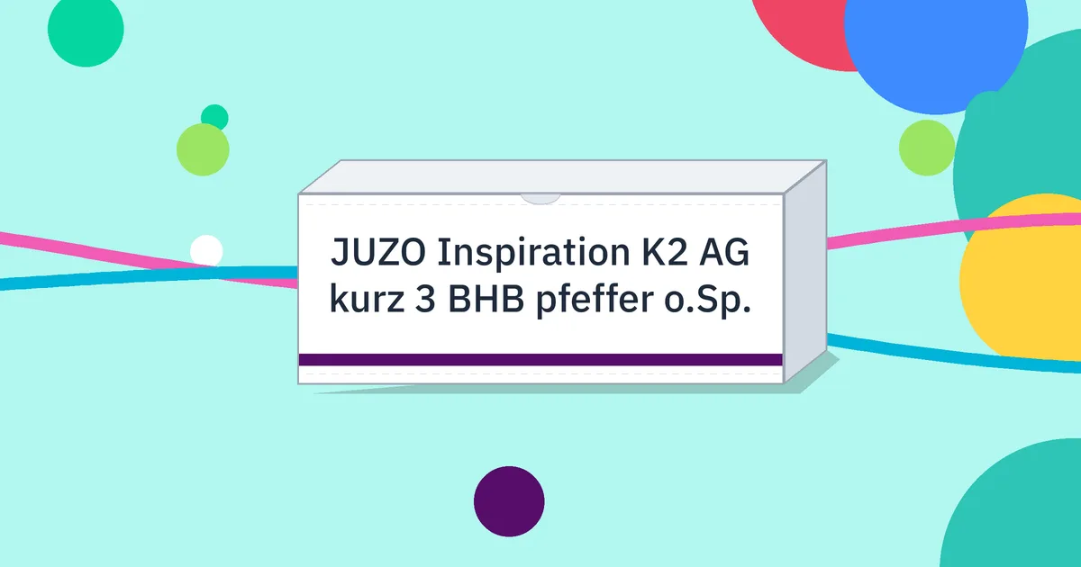 Symbolbild: Packung mit der Aufschrift JUZO Inspiration K2 AG kurz 3 BHB pfeffer o.Sp. (PZN 14834602) – Verfügbarkeit und Bezug in Apotheken in Frankfurt am Main