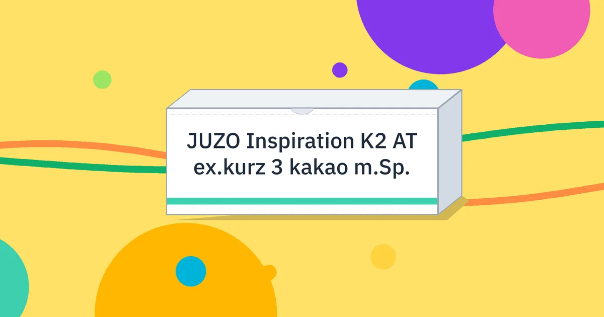 Symbolbild: Packung mit der Aufschrift JUZO Inspiration K2 AT ex.kurz 3 kakao m.Sp. (PZN 14952862) – Verfügbarkeit und Bezug in Apotheken in Frankfurt am Main