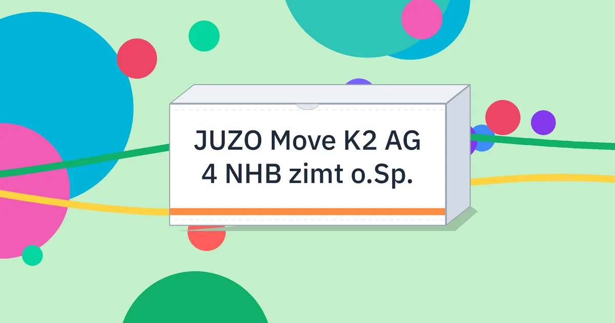 Symbolbild: Packung mit der Aufschrift JUZO Move K2 AG 4 NHB zimt o.Sp. (PZN 18525720) – Verfügbarkeit und Bezug in Apotheken in Frankfurt am Main