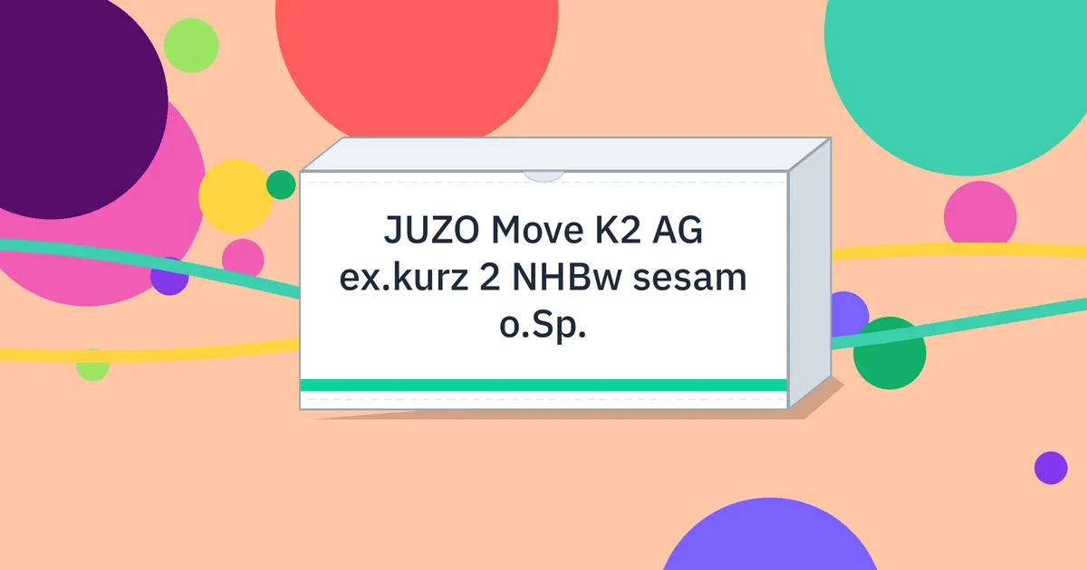 Symbolbild: Packung mit der Aufschrift JUZO Move K2 AG ex.kurz 2 NHBw sesam o.Sp. (PZN 18533056) – Verfügbarkeit und Bezug in Apotheken in Frankfurt am Main