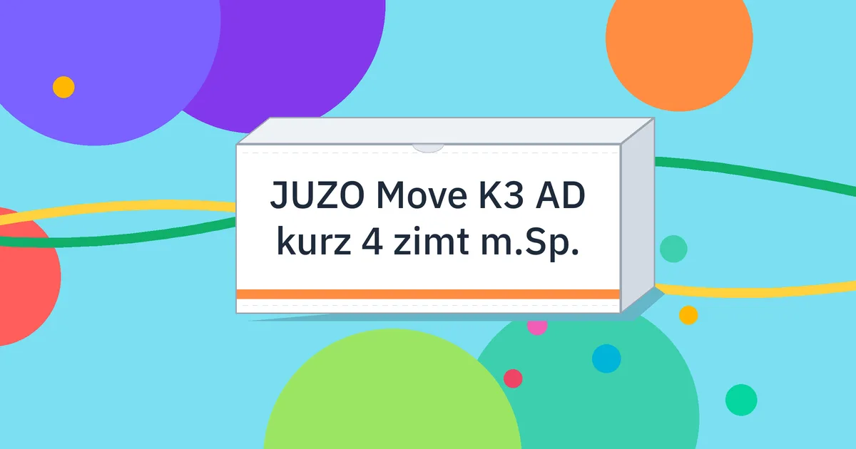Symbolbild: Packung mit der Aufschrift JUZO Move K3 AD kurz 4 zimt m.Sp. (PZN 18567925) – Verfügbarkeit und Bezug in Apotheken in Frankfurt am Main