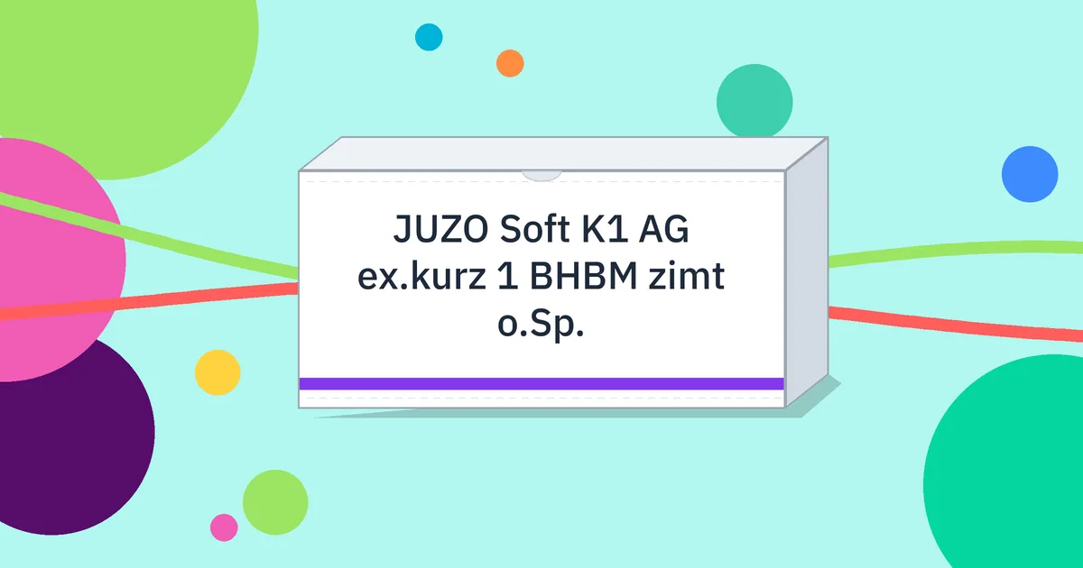Symbolbild: Packung mit der Aufschrift JUZO Soft K1 AG ex.kurz 1 BHBM zimt o.Sp. (PZN 14858175) – Verfügbarkeit und Bezug in Apotheken in Frankfurt am Main