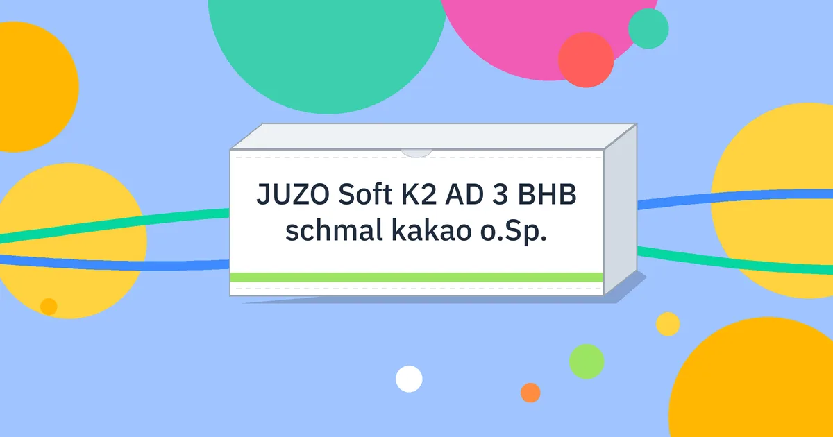 Symbolbild: Packung mit der Aufschrift JUZO Soft K2 AD 3 BHB schmal kakao o.Sp. (PZN 15467382) – Verfügbarkeit und Bezug in Apotheken in Frankfurt am Main