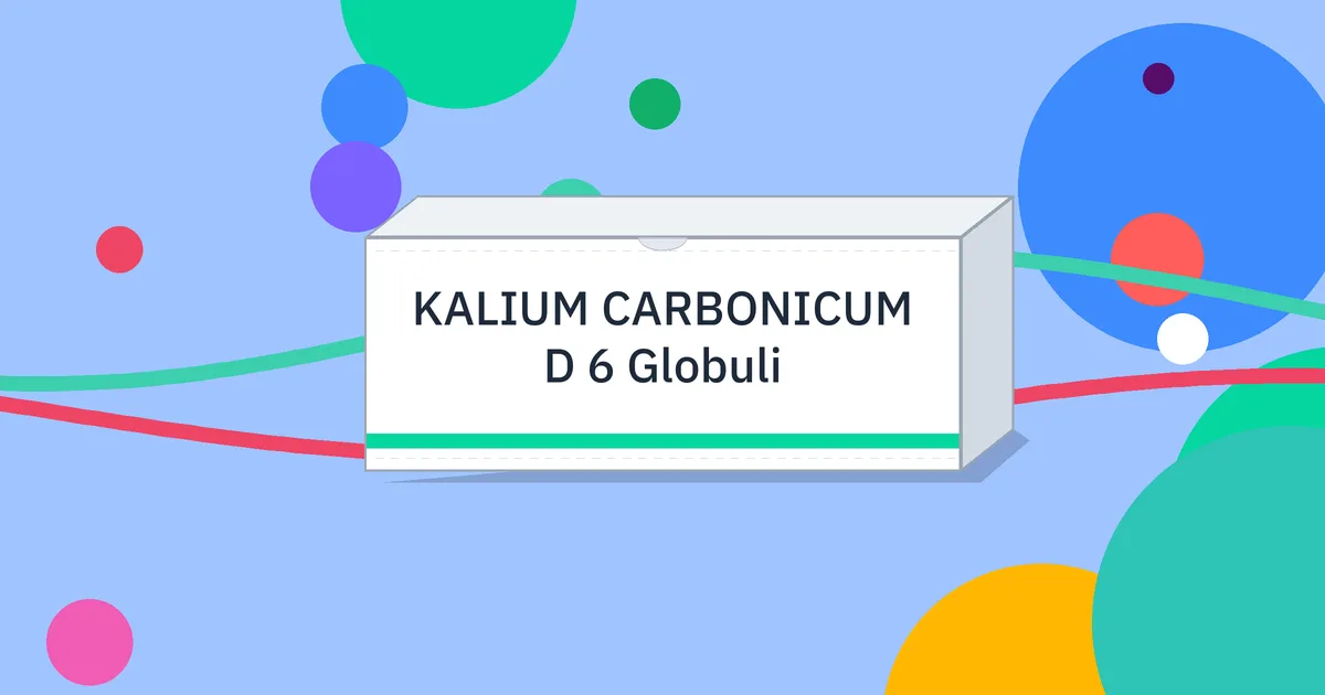 Symbolbild: Packung mit der Aufschrift KALIUM CARBONICUM D 6 Globuli (PZN 13718816) – Verfügbarkeit und Bezug in Apotheken in Frankfurt am Main
