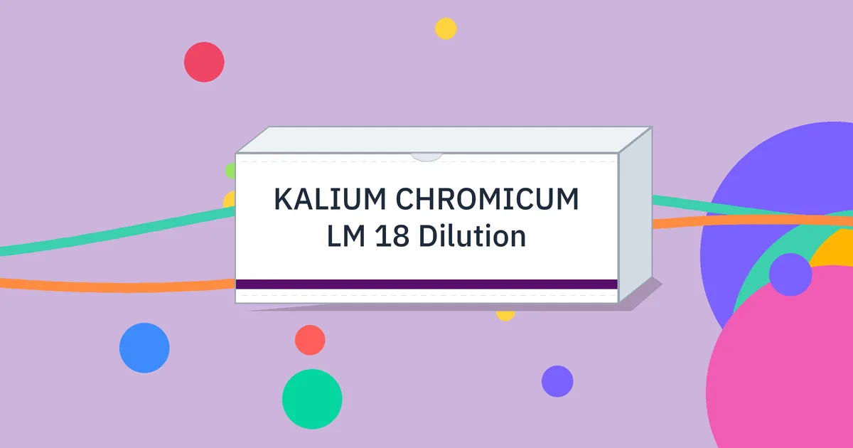 Symbolbild: Packung mit der Aufschrift KALIUM CHROMICUM LM 18 Dilution (PZN 12919263) – Verfügbarkeit und Bezug in Apotheken in Frankfurt am Main