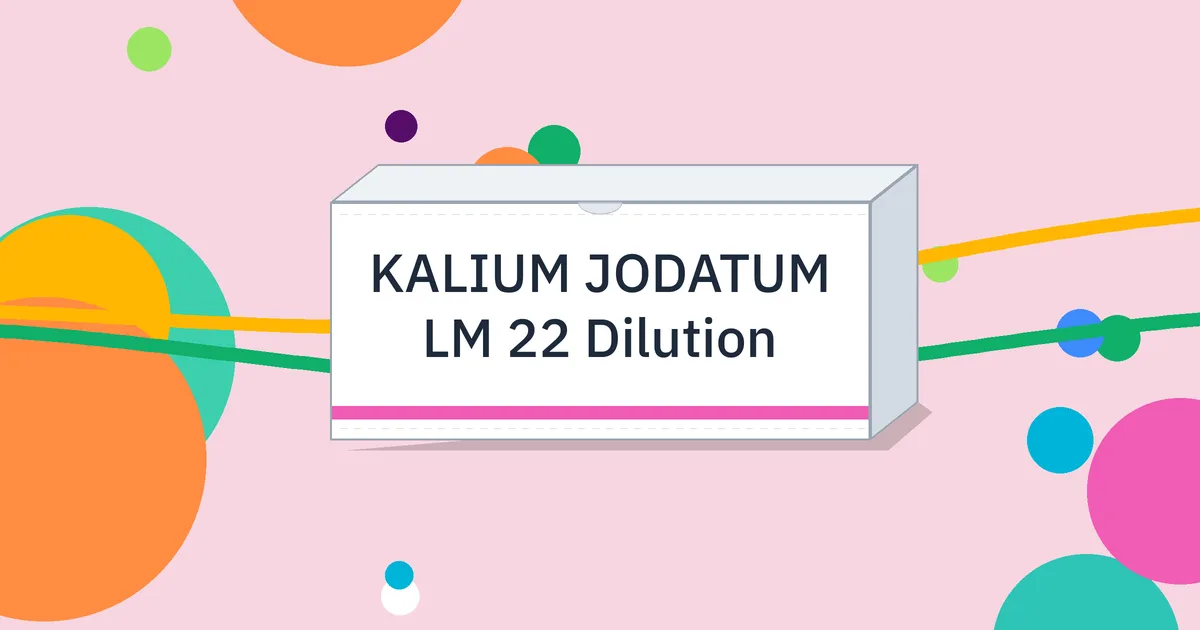 Symbolbild: Packung mit der Aufschrift KALIUM JODATUM LM 22 Dilution (PZN 12922532) – Verfügbarkeit und Bezug in Apotheken in Frankfurt am Main