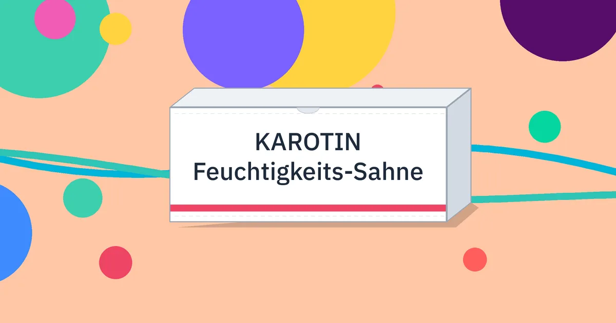 Symbolbild: Packung mit der Aufschrift KAROTIN Feuchtigkeits-Sahne (PZN 02575621) – Verfügbarkeit und Bezug in Apotheken in Frankfurt am Main
