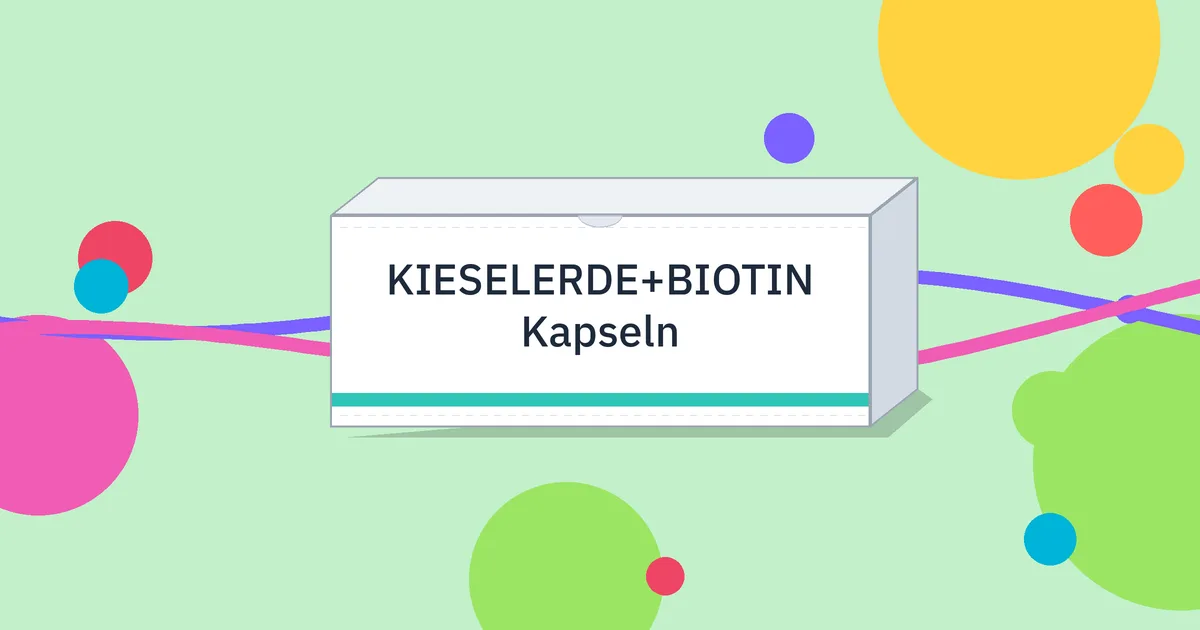 Symbolbild: Packung mit der Aufschrift KIESELERDE+BIOTIN Kapseln (PZN 08869677) – Verfügbarkeit und Bezug in Apotheken in Frankfurt am Main