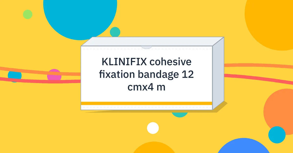 Symbolbild: Packung mit der Aufschrift KLINIFIX cohesive fixation bandage 12 cmx4 m (PZN 13246932) – Verfügbarkeit und Bezug in Apotheken in Frankfurt am Main