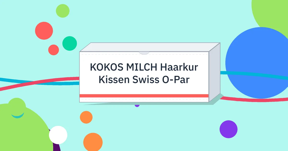 Symbolbild: Packung mit der Aufschrift KOKOS MILCH Haarkur Kissen Swiss O-Par (PZN 02259624) – Verfügbarkeit und Bezug in Apotheken in Frankfurt am Main