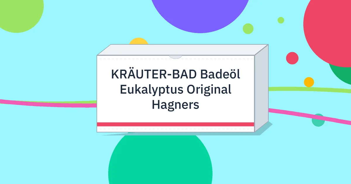 Symbolbild: Packung mit der Aufschrift KRÄUTER-BAD Badeöl Eukalyptus Original Hagners (PZN 15422511) – Verfügbarkeit und Bezug in Apotheken in Frankfurt am Main