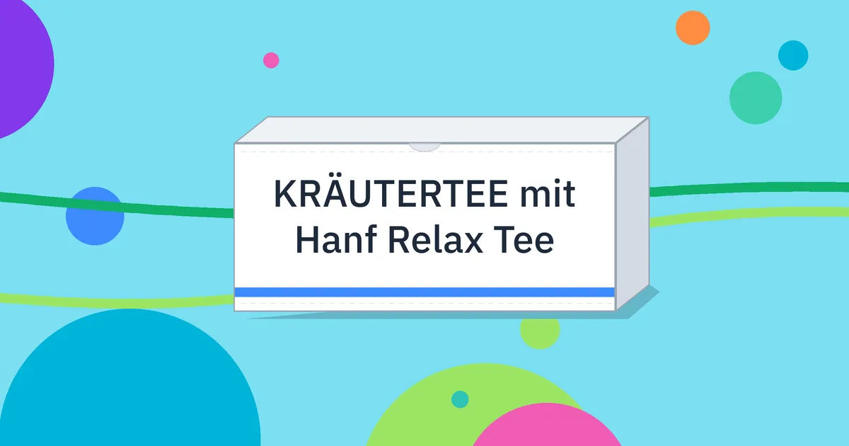 Symbolbild: Packung mit der Aufschrift KRÄUTERTEE mit Hanf Relax Tee (PZN 17944981) – Verfügbarkeit und Bezug in Apotheken in Frankfurt am Main