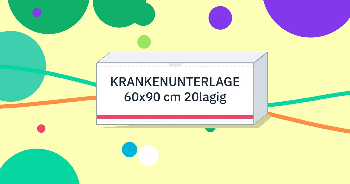 Symbolbild: Packung mit der Aufschrift KRANKENUNTERLAGE 60x90 cm 20lagig (PZN 00527598) – Verfügbarkeit und Bezug in Apotheken in Frankfurt am Main