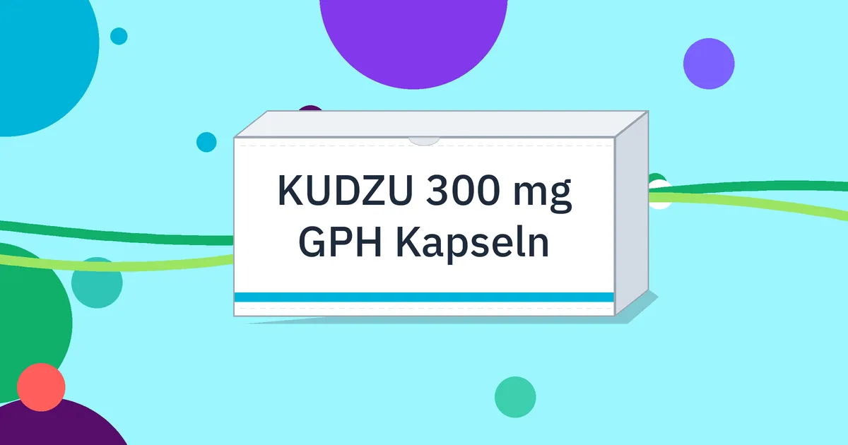 Symbolbild: Packung mit der Aufschrift KUDZU 300 mg GPH Kapseln (PZN 05530211) – Verfügbarkeit und Bezug in Apotheken in Frankfurt am Main