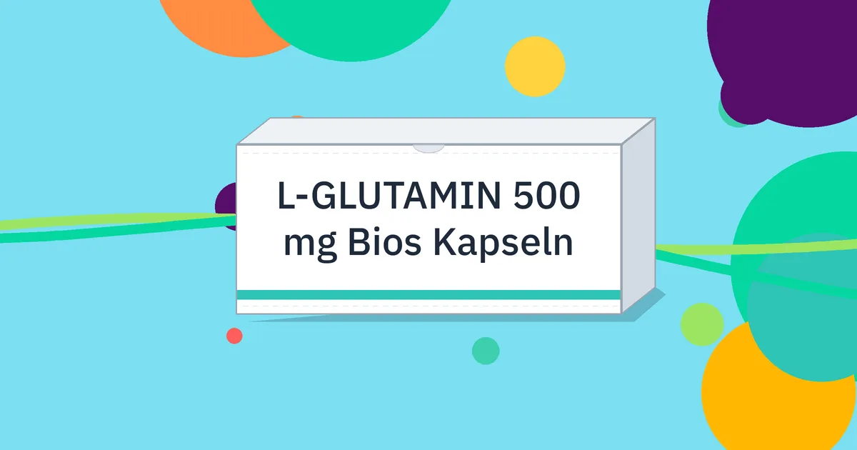 Symbolbild: Packung mit der Aufschrift L-GLUTAMIN 500 mg Bios Kapseln (PZN 04801783) – Verfügbarkeit und Bezug in Apotheken in Frankfurt am Main