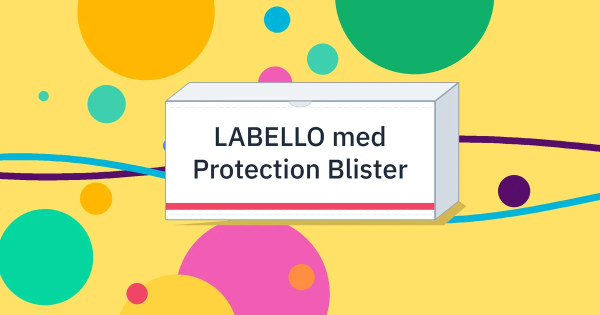 Symbolbild: Packung mit der Aufschrift LABELLO med Protection Blister (PZN 17625721) – Verfügbarkeit und Bezug in Apotheken in Frankfurt am Main
