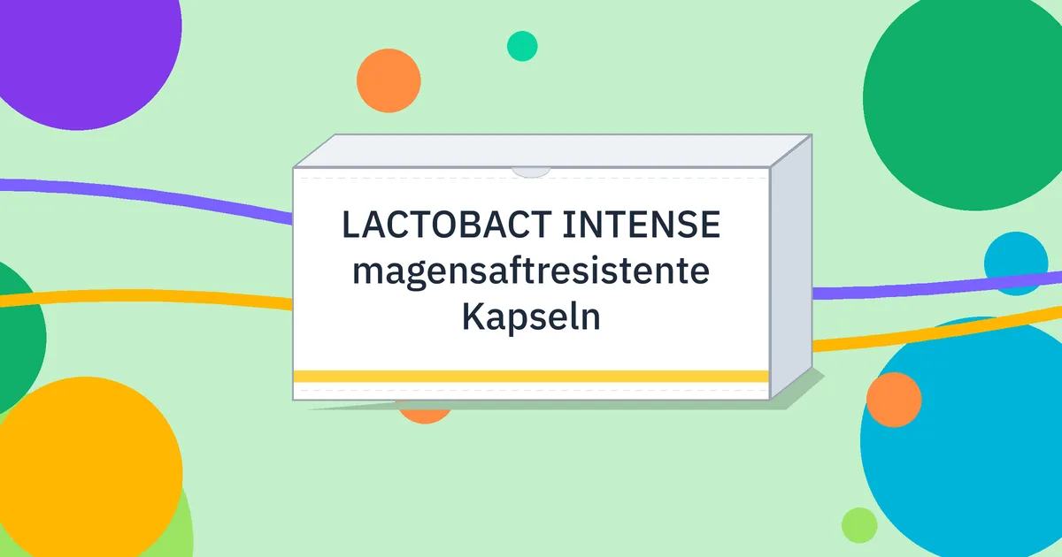 Symbolbild: Packung mit der Aufschrift LACTOBACT INTENSE magensaftresistente Kapseln (PZN 18794667) – Verfügbarkeit und Bezug in Apotheken in Frankfurt am Main