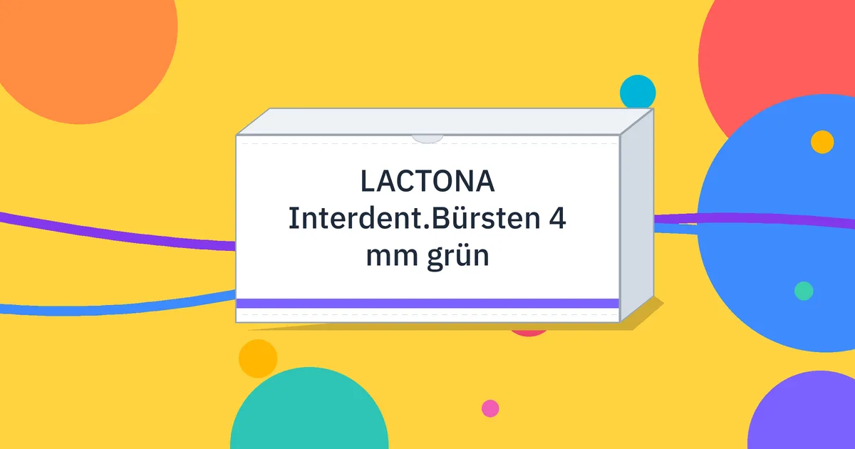 Symbolbild: Packung mit der Aufschrift LACTONA Interdent.Bürsten 4 mm grün (PZN 07234155) – Verfügbarkeit und Bezug in Apotheken in Frankfurt am Main