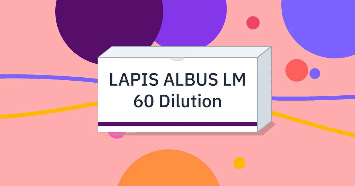 Symbolbild: Packung mit der Aufschrift LAPIS ALBUS LM 60 Dilution (PZN 13523395) – Verfügbarkeit und Bezug in Apotheken in Frankfurt am Main