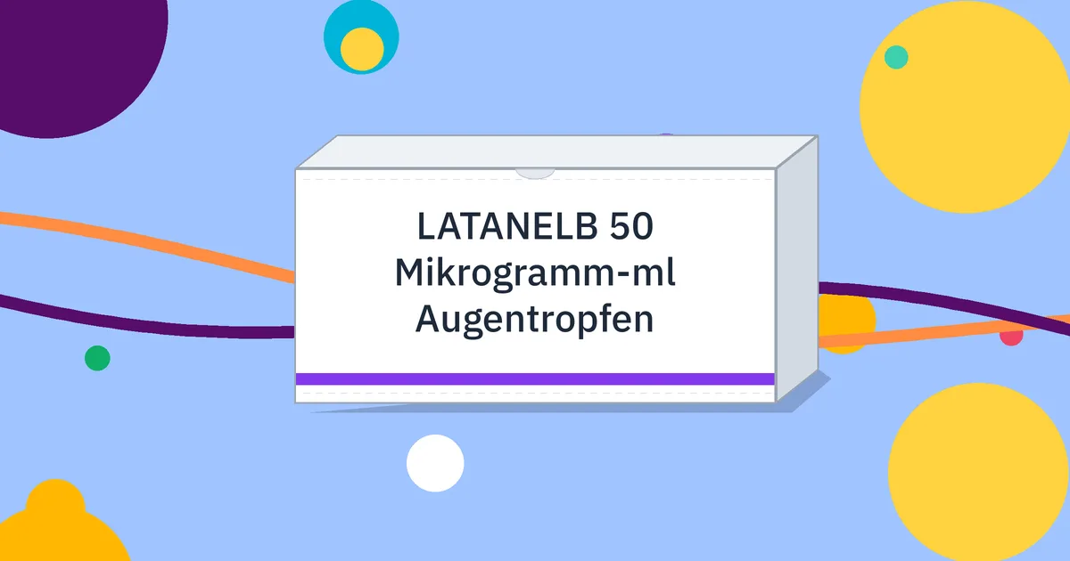 Symbolbild: Packung mit der Aufschrift LATANELB 50 Mikrogramm-ml Augentropfen (PZN 12341367) – Verfügbarkeit und Bezug in Apotheken in Frankfurt am Main