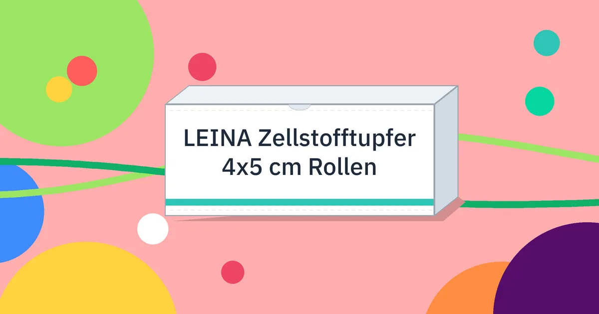 Symbolbild: Packung mit der Aufschrift LEINA Zellstofftupfer 4x5 cm Rollen (PZN 08716637) – Verfügbarkeit und Bezug in Apotheken in Frankfurt am Main