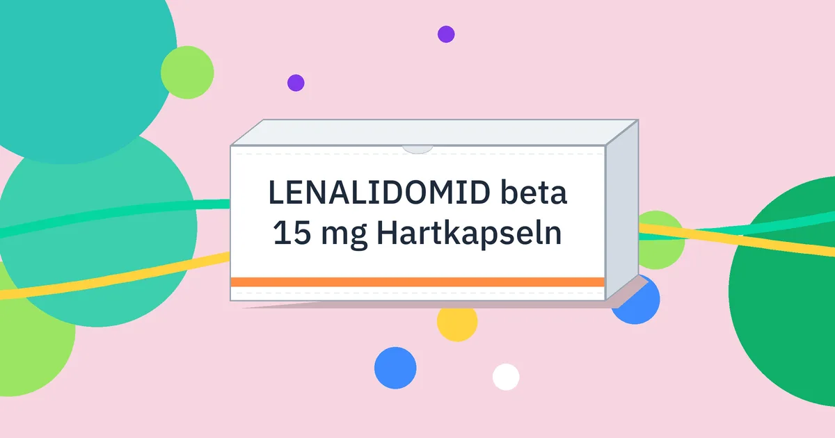 Symbolbild: Packung mit der Aufschrift LENALIDOMID beta 15 mg Hartkapseln (PZN 17243706) – Verfügbarkeit und Bezug in Apotheken in Frankfurt am Main
