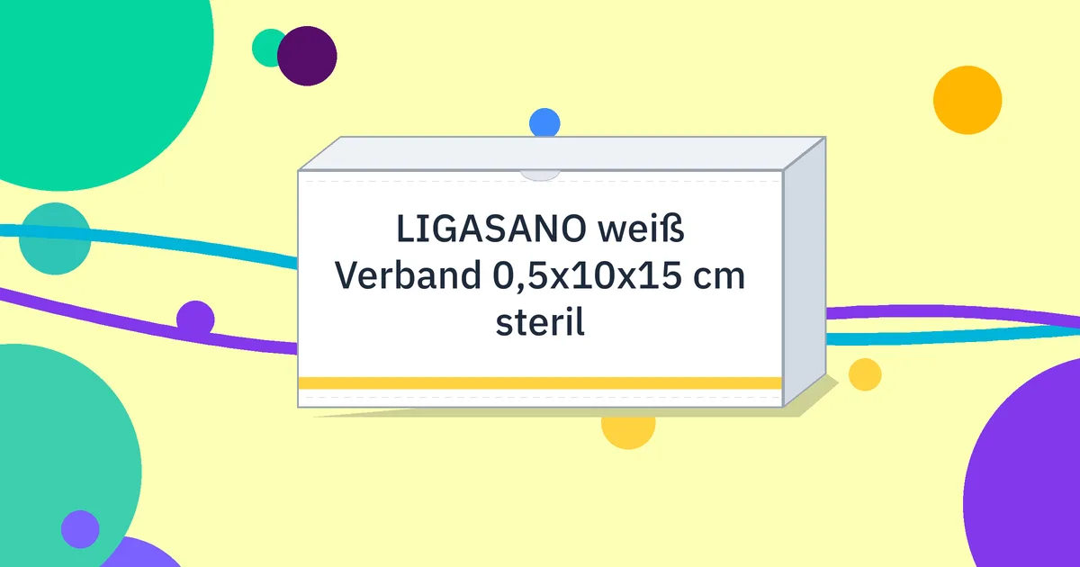Symbolbild: Packung mit der Aufschrift LIGASANO weiß Verband 0,5x10x15 cm steril (PZN 20363650) – Verfügbarkeit und Bezug in Apotheken in Frankfurt am Main