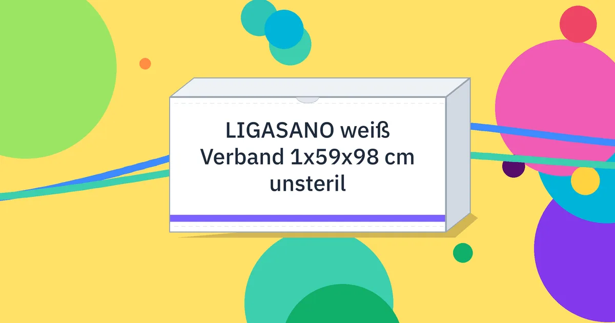 Symbolbild: Packung mit der Aufschrift LIGASANO weiß Verband 1x59x98 cm unsteril (PZN 17250787) – Verfügbarkeit und Bezug in Apotheken in Frankfurt am Main