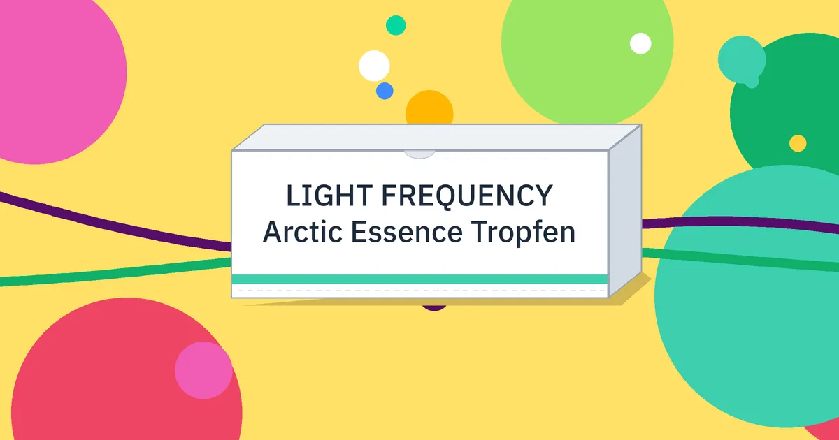 Symbolbild: Packung mit der Aufschrift LIGHT FREQUENCY Arctic Essence Tropfen (PZN 18791947) – Verfügbarkeit und Bezug in Apotheken in Frankfurt am Main