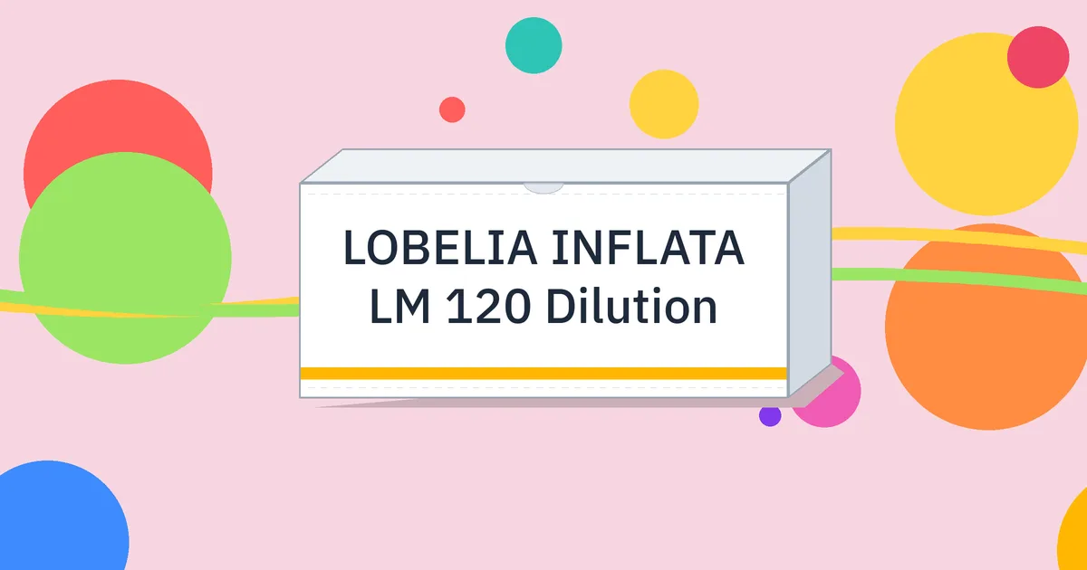 Symbolbild: Packung mit der Aufschrift LOBELIA INFLATA LM 120 Dilution (PZN 13534163) – Verfügbarkeit und Bezug in Apotheken in Frankfurt am Main