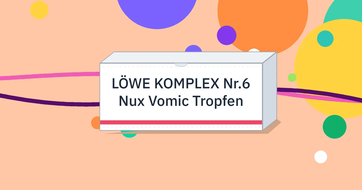 Symbolbild: Packung mit der Aufschrift LÖWE KOMPLEX Nr.6 Nux Vomic Tropfen (PZN 04922593) – Verfügbarkeit und Bezug in Apotheken in Frankfurt am Main