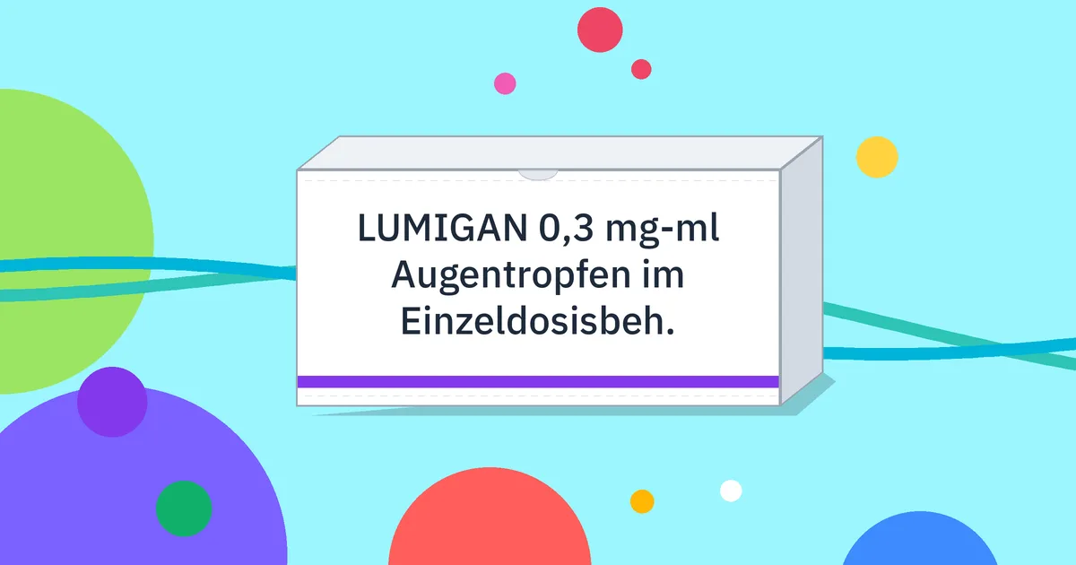 Symbolbild: Packung mit der Aufschrift LUMIGAN 0,3 mg-ml Augentropfen im Einzeldosisbeh. (PZN 10418137) – Verfügbarkeit und Bezug in Apotheken in Frankfurt am Main