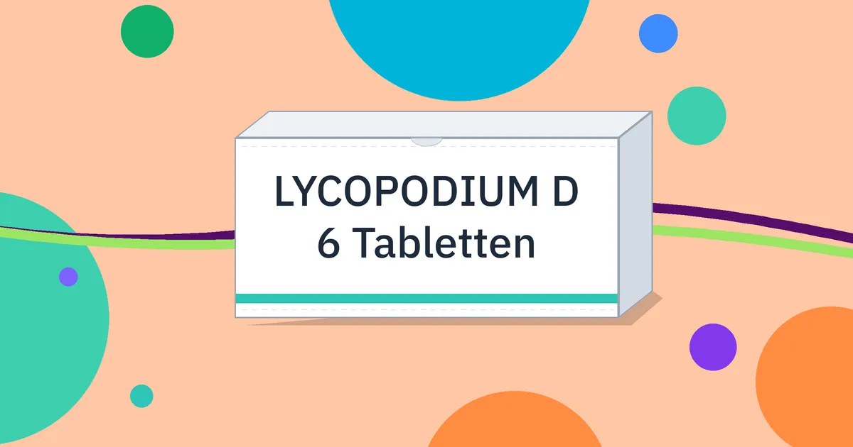 Symbolbild: Packung mit der Aufschrift LYCOPODIUM D 6 Tabletten (PZN 01777475) – Verfügbarkeit und Bezug in Apotheken in Frankfurt am Main