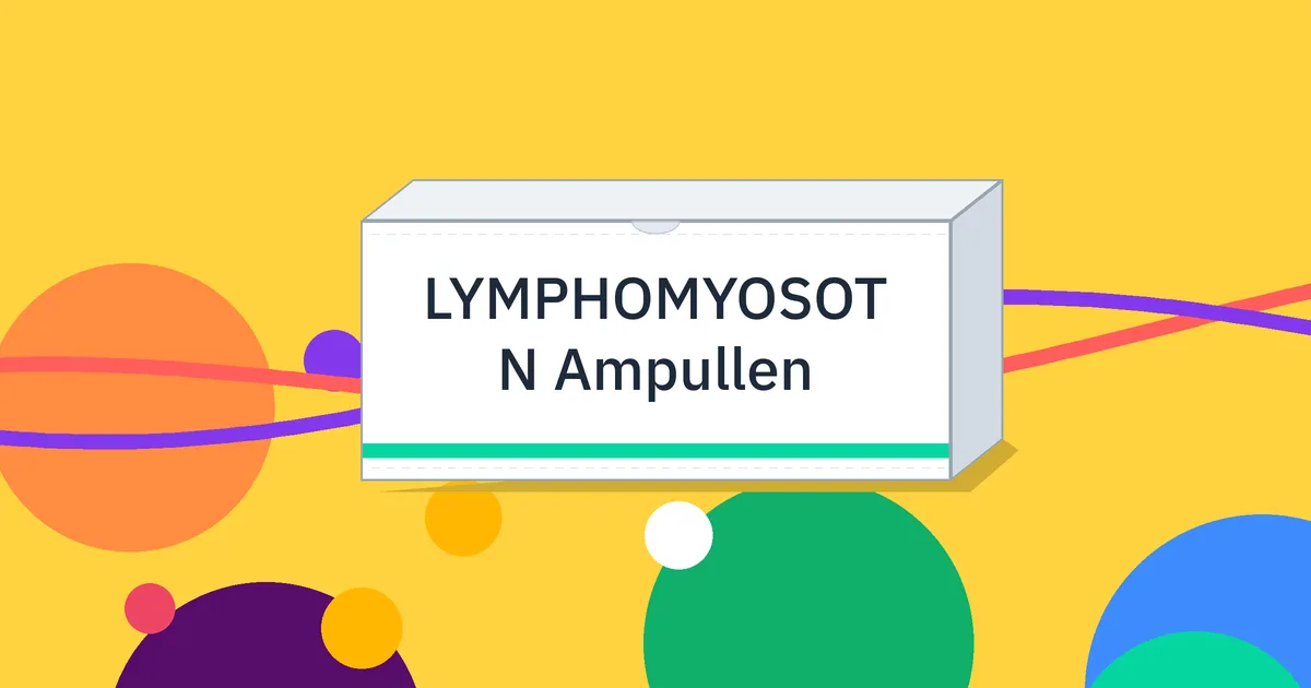 Symbolbild: Packung mit der Aufschrift LYMPHOMYOSOT N Ampullen (PZN 01674686) – Verfügbarkeit und Bezug in Apotheken in Frankfurt am Main