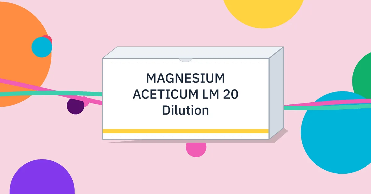 Symbolbild: Packung mit der Aufschrift MAGNESIUM ACETICUM LM 20 Dilution (PZN 12935730) – Verfügbarkeit und Bezug in Apotheken in Frankfurt am Main