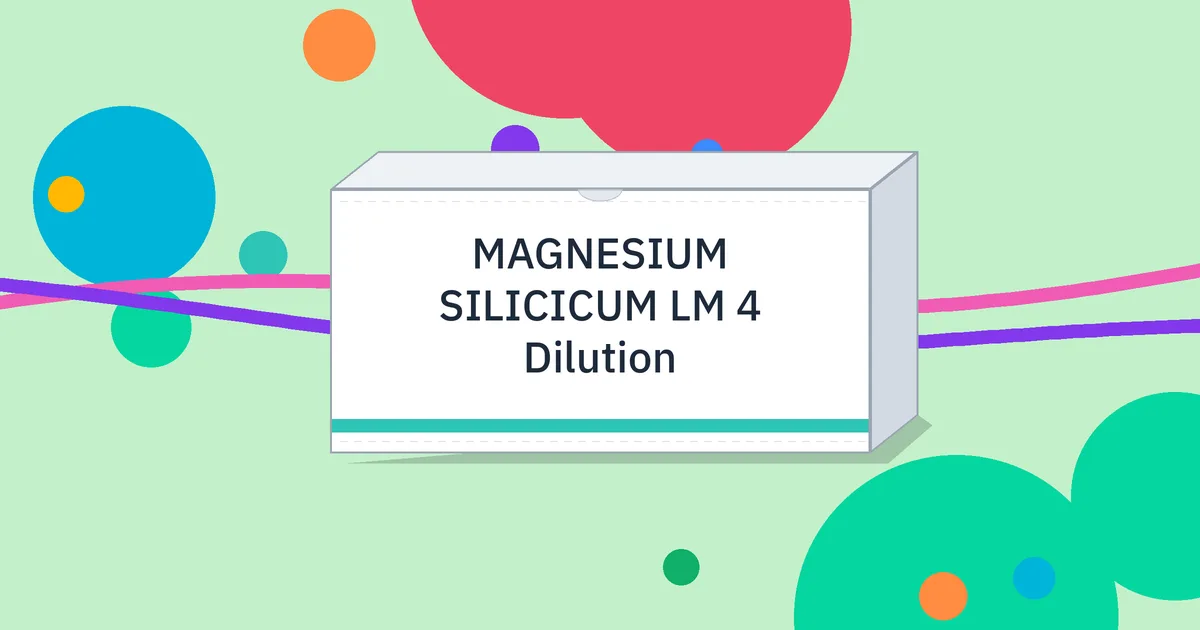Symbolbild: Packung mit der Aufschrift MAGNESIUM SILICICUM LM 4 Dilution (PZN 12939538) – Verfügbarkeit und Bezug in Apotheken in Frankfurt am Main