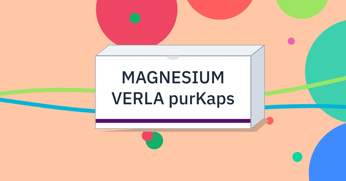 Symbolbild: Packung mit der Aufschrift MAGNESIUM VERLA purKaps (PZN 18250341) – Verfügbarkeit und Bezug in Apotheken in Frankfurt am Main