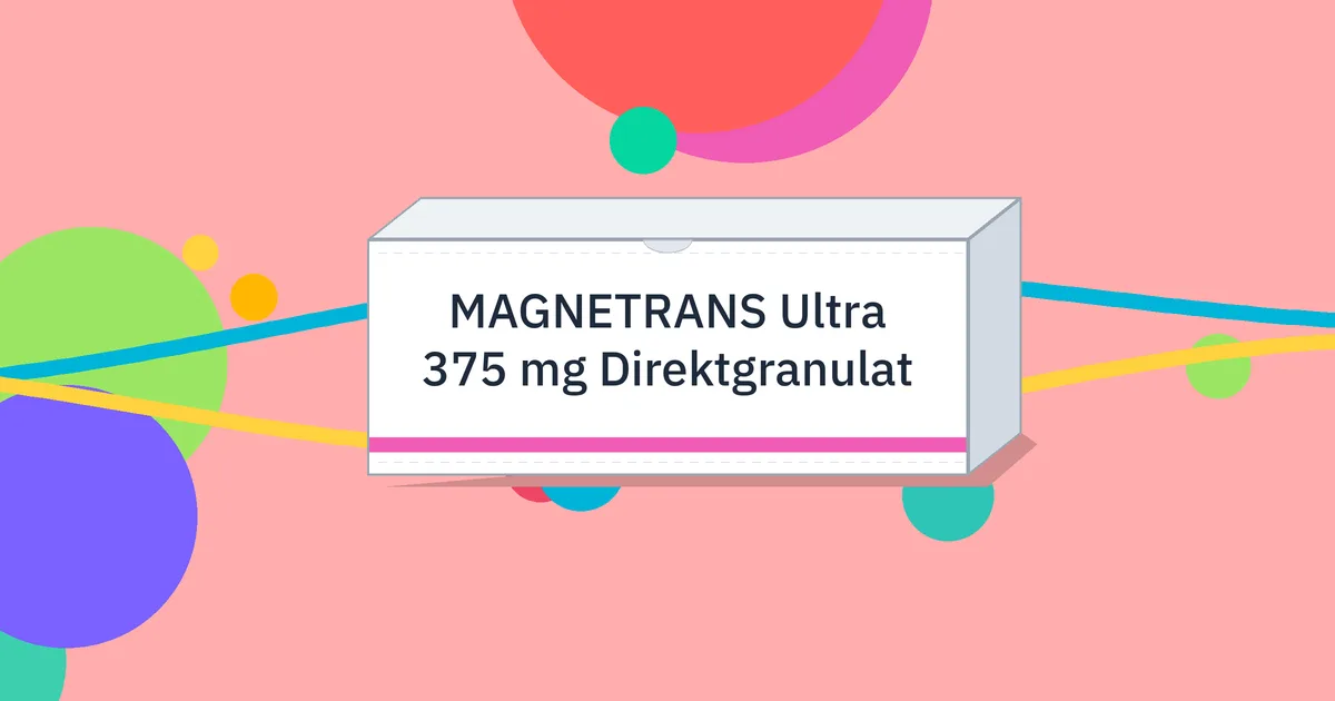 Symbolbild: Packung mit der Aufschrift MAGNETRANS Ultra 375 mg Direktgranulat (PZN 19909865) – Verfügbarkeit und Bezug in Apotheken in Frankfurt am Main