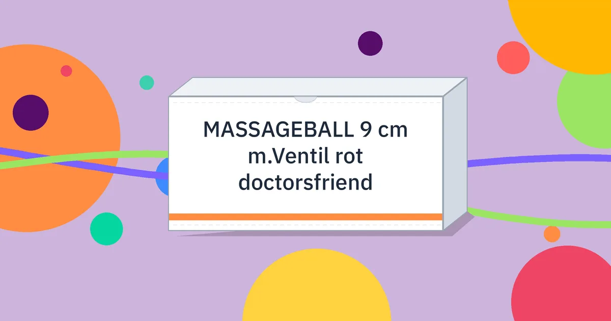 Symbolbild: Packung mit der Aufschrift MASSAGEBALL 9 cm m.Ventil rot doctorsfriend (PZN 19539687) – Verfügbarkeit und Bezug in Apotheken in Frankfurt am Main