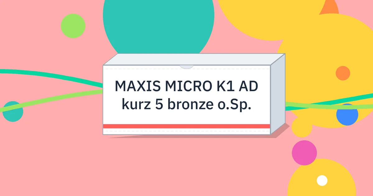 Symbolbild: Packung mit der Aufschrift MAXIS MICRO K1 AD kurz 5 bronze o.Sp. (PZN 17672086) – Verfügbarkeit und Bezug in Apotheken in Frankfurt am Main