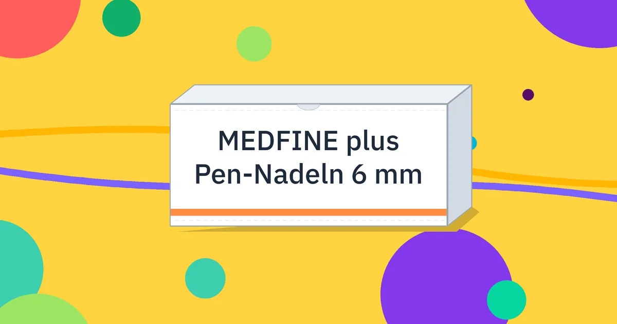 Symbolbild: Packung mit der Aufschrift MEDFINE plus Pen-Nadeln 6 mm (PZN 14414047) – Verfügbarkeit und Bezug in Apotheken in Frankfurt am Main