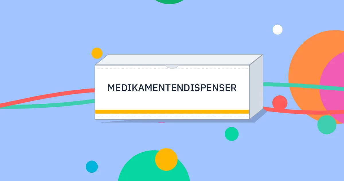 Symbolbild: Packung mit der Aufschrift MEDIKAMENTENDISPENSER (PZN 12144520) – Verfügbarkeit und Bezug in Apotheken in Frankfurt am Main