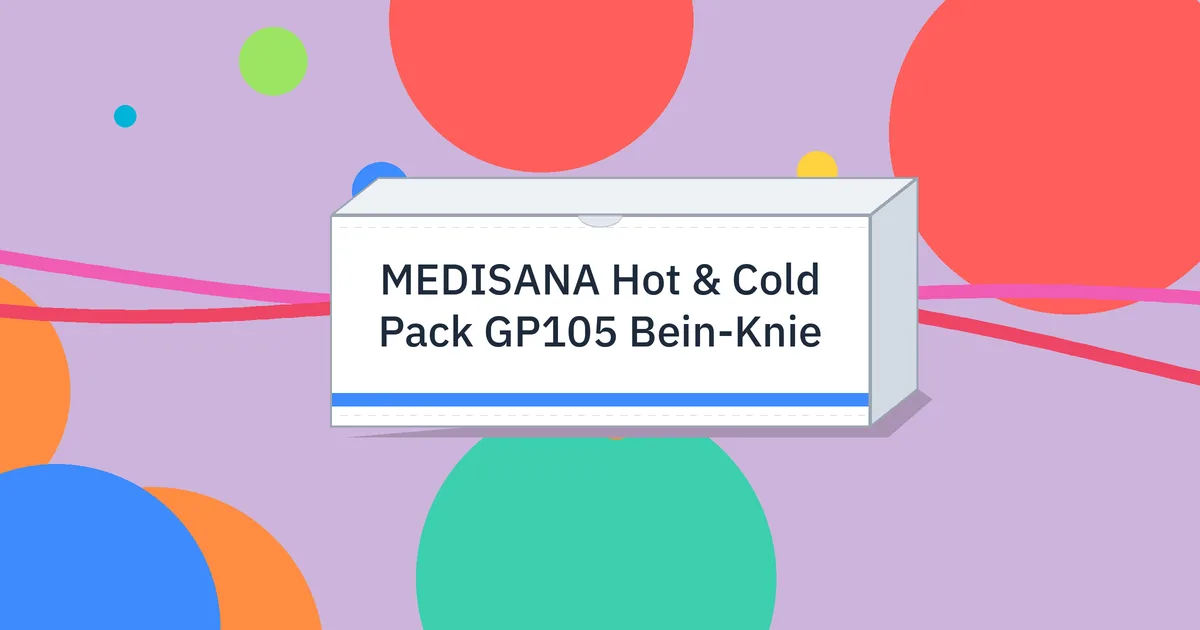 Symbolbild: Packung mit der Aufschrift MEDISANA Hot & Cold Pack GP105 Bein-Knie (PZN 20835072) – Verfügbarkeit und Bezug in Apotheken in Frankfurt am Main