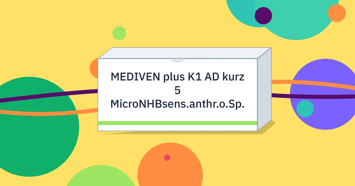 Symbolbild: Packung mit der Aufschrift MEDIVEN plus K1 AD kurz 5 MicroNHBsens.anthr.o.Sp. (PZN 15906203) – Verfügbarkeit und Bezug in Apotheken in Frankfurt am Main