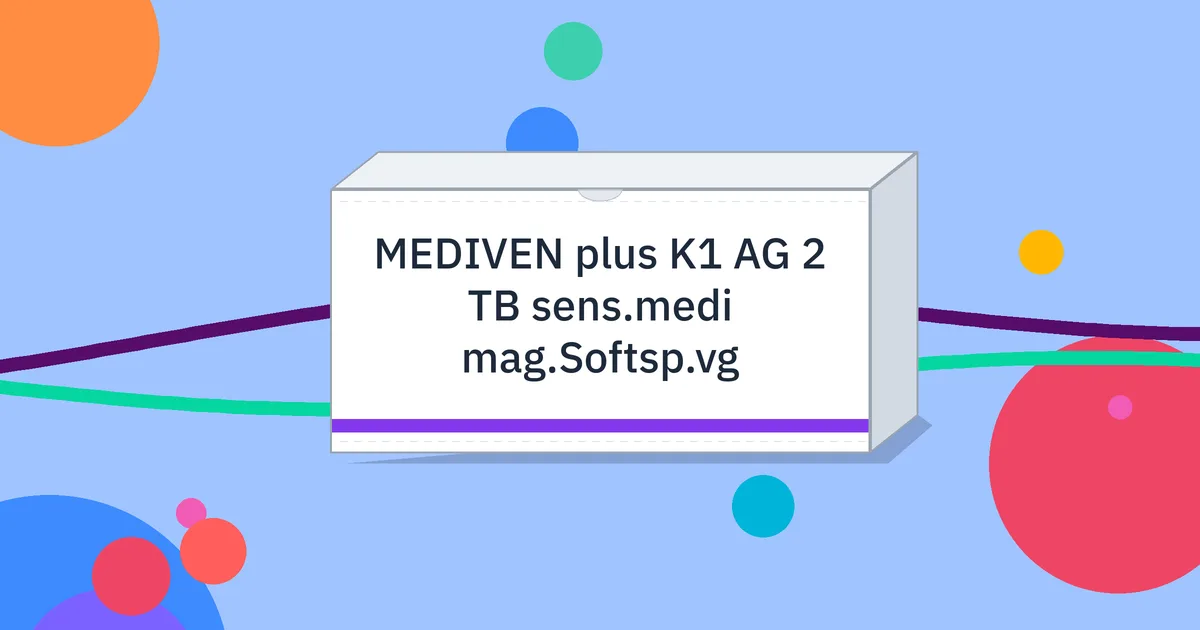 Symbolbild: Packung mit der Aufschrift MEDIVEN plus K1 AG 2 TB sens.medi mag.Softsp.vg (PZN 15064307) – Verfügbarkeit und Bezug in Apotheken in Frankfurt am Main