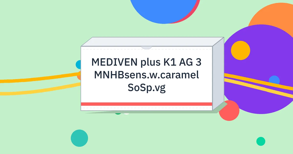 Symbolbild: Packung mit der Aufschrift MEDIVEN plus K1 AG 3 MNHBsens.w.caramel SoSp.vg (PZN 16073047) – Verfügbarkeit und Bezug in Apotheken in Frankfurt am Main