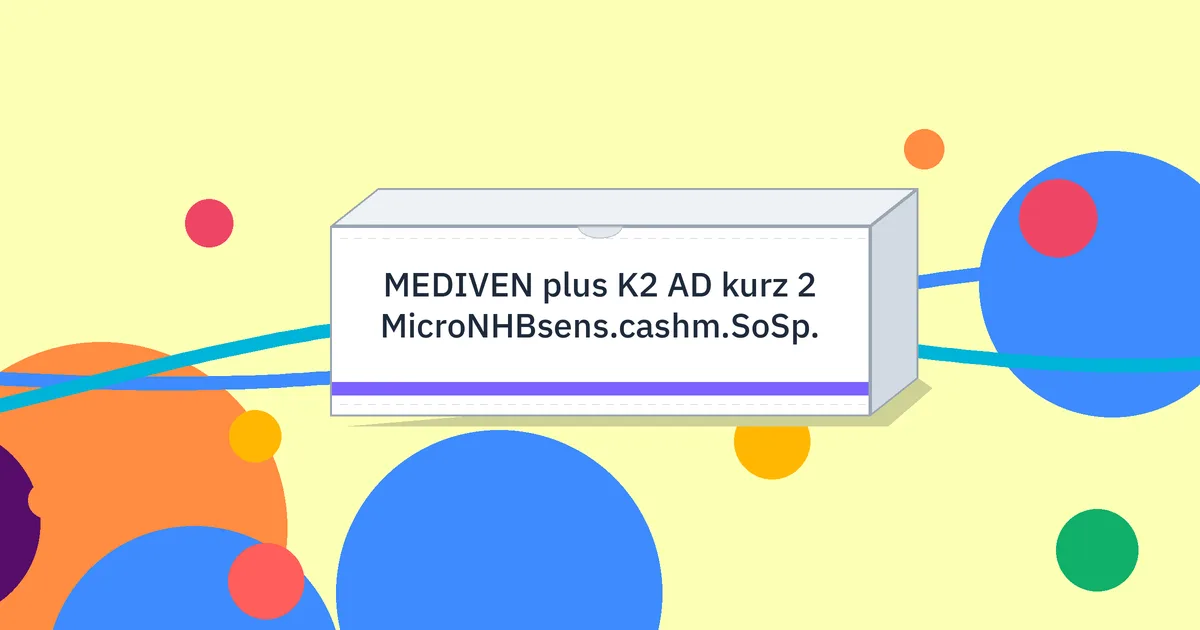 Symbolbild: Packung mit der Aufschrift MEDIVEN plus K2 AD kurz 2 MicroNHBsens.cashm.SoSp. (PZN 15933772) – Verfügbarkeit und Bezug in Apotheken in Frankfurt am Main